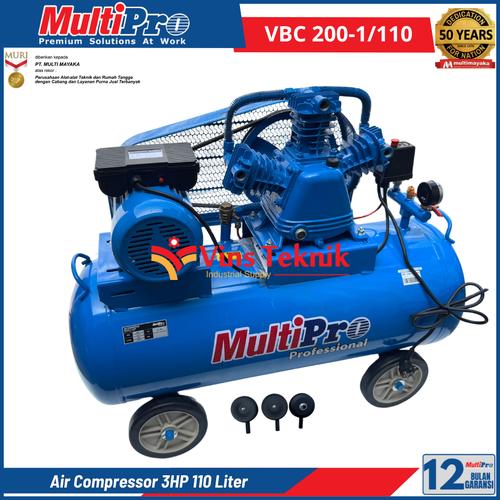 Promo MultiPro VBC 200-1/110 V-Belt Drive Air Compressor Kompresor ...
