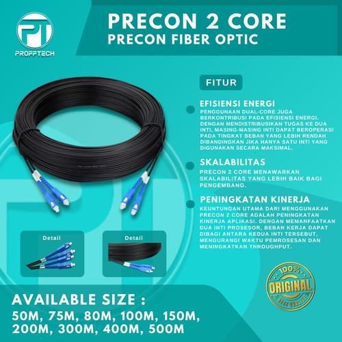 Jual Kabel Fiber Optik Ftth Drop Cable Sc Sc Precon Fiber Optic 2 Core 3 Seling.- 150 Meter ...