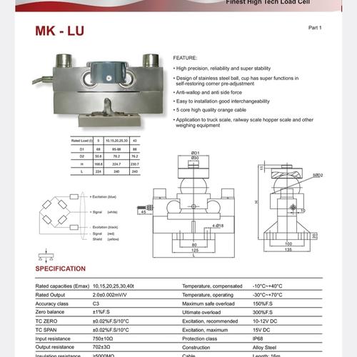 Jual LOAD CELL / SENSOR MK CELLS MK LU KAP. 10T / 30T / 50T / LOAD CELL ...