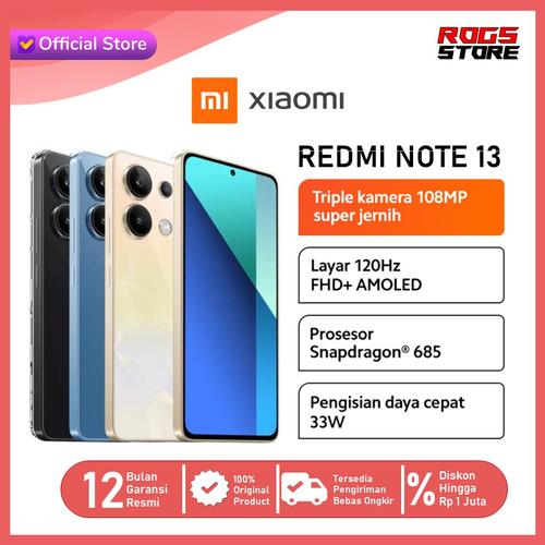 Promo XIAOMI REDMI NOTE 13 4G 8GB 256GB GARANSI RESMI - 128GB OCEAN ...