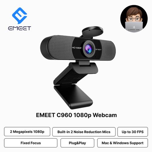 Jual EMEET Webcam C960 1080P 2 Megapixels Fixed Focus Wide Angle with 2 ...