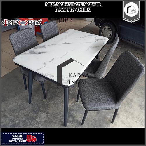 Jual Meja Makan IMPORTA DS MATTO Batu Marmer 4 Kursi Modern Minimalis ...