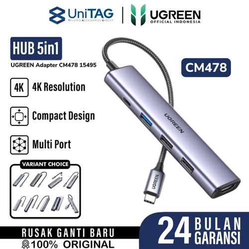 Promo Adapter Ethernet UGREEN HUB 5 in 1 Type C to USB 3.0 LAN RJ45 HDMI 4K - CM511 - Jakarta ...