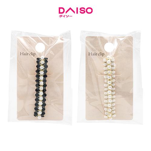 Jual Daiso Hair clip Tweed style Fake pearl - Hitam - Jakarta Selatan ...