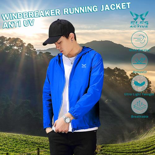Jual Elfs Active Foldable Reflective Windbreaker Running Jacket anti UV ...