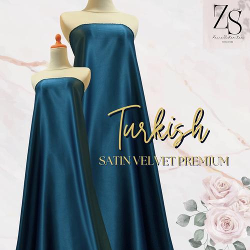 Jual Kain Satin Velvet Premium Warna Turquoise Blue - Jakarta Barat ...