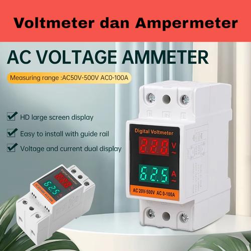 Jual MCB Monitor arus listrik Voltmeter Ammeter Meteran listrik Digital ...