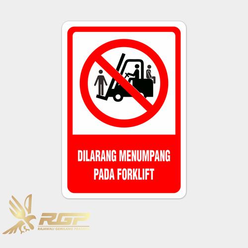 Jual Rambu Dilarang menumpang pada forklift plat alumunium - Alumunium ...