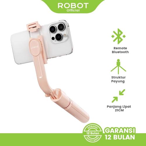 Promo ROBOT Tongsis Tripod HP konten Pink Lipat Rotatable 360° Selfie ...