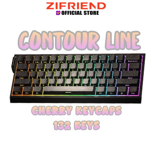 Jual ZIFRIEND Contour line Theme Keycaps 128 Keys Cherry Height PBT ...