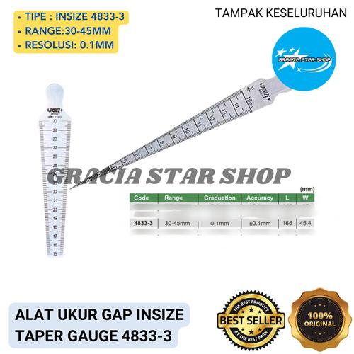 Jual Alat Ukur Gap INSIZE Taper Gauge 4833-3 Original Berkualitas ...