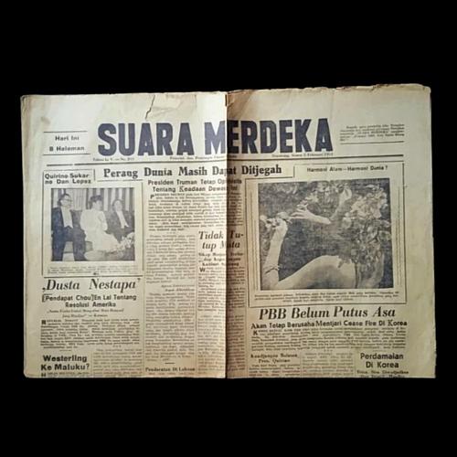 Jual Barang Jadul Koran Lama Suara Merdeka 5 Feb 1951 Utuh Antik - Kota ...
