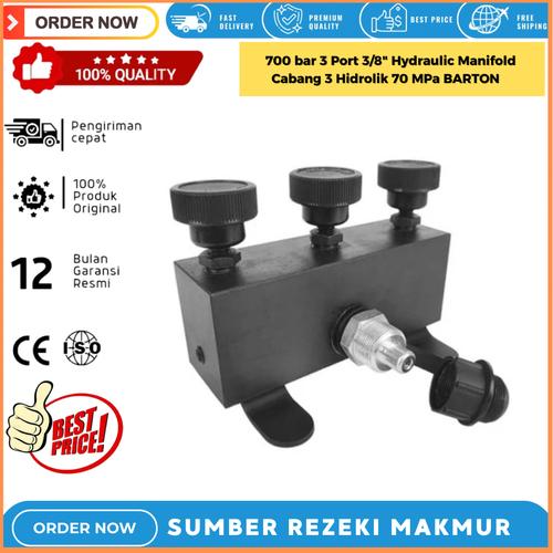 Jual 700 bar 3 Port 3/8" Hydraulic Manifold Cabang 3 Hidrolik 70 MPa ...