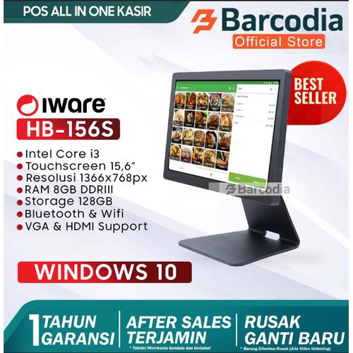 Promo Mesin kasir PC POS All in One Core i3 Touchscreen Iware HB-156S - 8GB/128GB Cicil 0% 3x ...