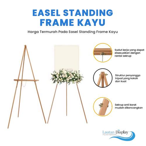 Jual Easel Stand Kayu Standing Frame Penyangga Canvas Foto Welcome Sign ...