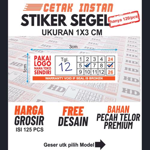 Jual Cetak INSTANT Stiker Segel Garansi ukuran 1x3cm Kertas Pecah Telor ...