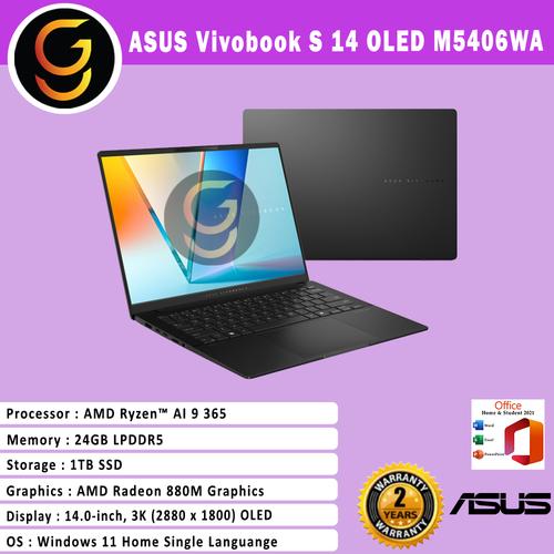 Jual ASUS Vivobook S 14 OLED M5406WA Ryzen AI 9 365 24GB 1TB SSD Radeon ...