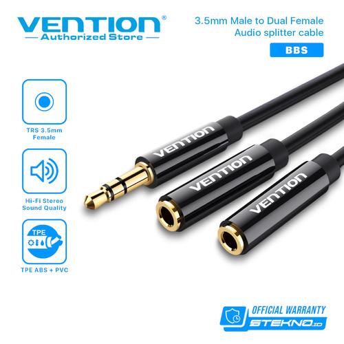 Promo Vention Kabel Aux Audio Splitter 3.5mm Male to 2 Female BBS BBV ...