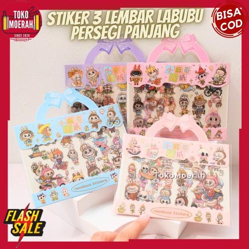 Jual STIKER LABUBU PERSEGI PANJANG 1 SET 3 LEMBAR STICKER LABEL LABUBU ...