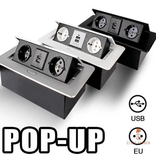 Jual Click Heaven- Stop Kontak Meja Soket Pop-up 3 lubang Desktop ...