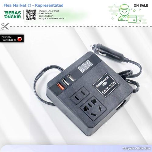 Jual EAFC Car Power Inverter DC 12V/24V to AC 220V 150W 3 USB Port ...