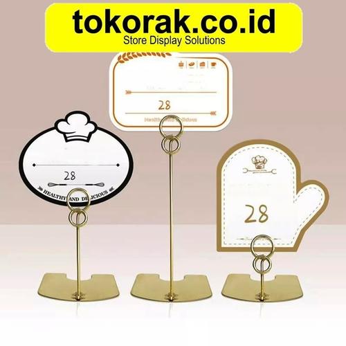 Jual STAND PLAT CARD HOLDER MENU MEJA STANDING MINI CARD HOLDER METAL ...