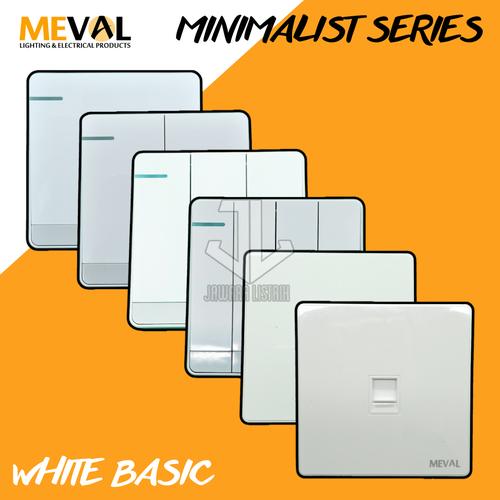 Jual MEVAL SWITCH & SOCKET MINIMALIST SERIES PUTIH SAKLAR WARNA WHITE ...