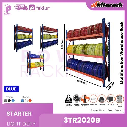 Jual KITARACK Tire Rack 3TR2020 Biru Series Rak Ban Motor Mobil 300KG ...