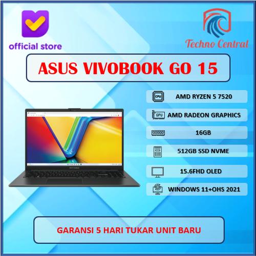 Promo LAPTOP ASUS VIVOBOOK GO E1504FA RYZEN 5 7520 16 GB 512GB W11+OHS 15.6 OLED BLK - Unit ...