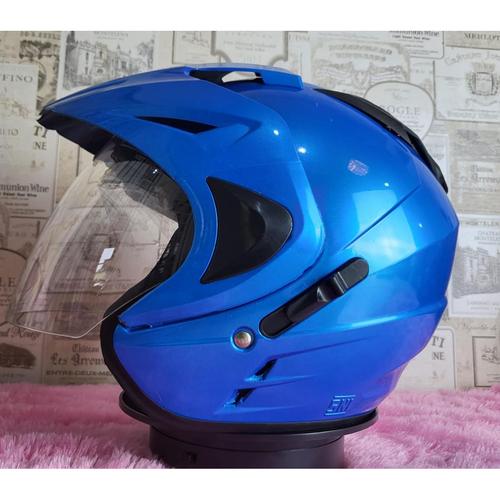 Promo HELM ARL SNI JP8 DOUBLE VISOR DEWASA MURAH BIRU GLOSSY POLOS ...