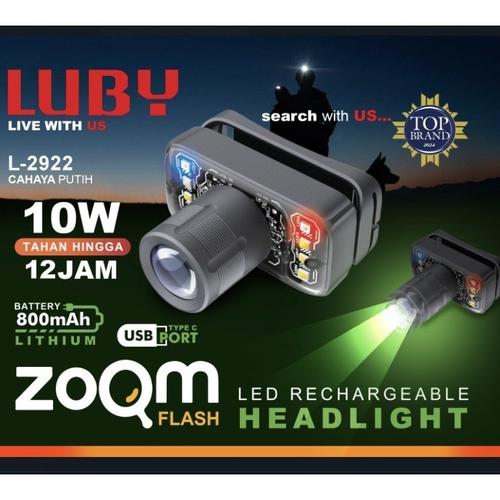Jual Senter Kepala LED Zoom Luby 2922L Cahaya Putih 10W Laser LED Headlamp - Jakarta Utara ...