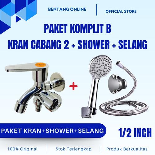 Promo Kran Shower Kamar Mandi Paket Komplit B Stainless Keran Air ...