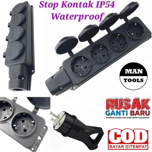 Jual Stop Kontak Waterproof 4 Lubang IP54 Terminal Colokan Listrik ...