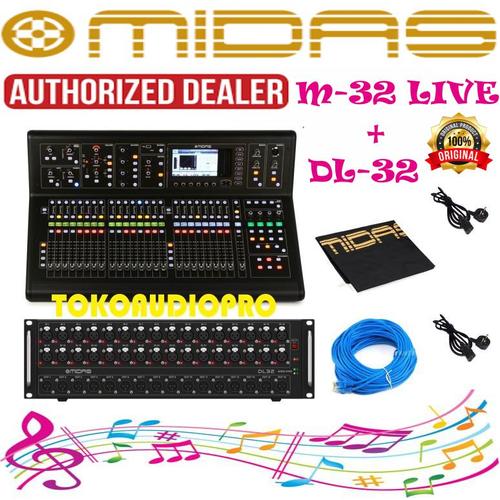 Jual Midas M32 LIVE Digital Mixer + Paket DL32 + Cable Cat6 75m ...