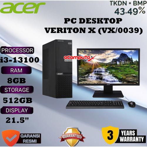 Jual PC Desktop Acer Veriton X (VX/0039) i3-13100 8GB 512GB SSD 21.5" WIN11 TKDN Resmi - Kota ...