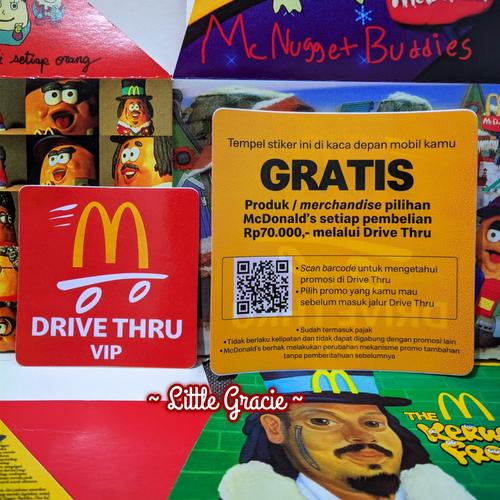 Jual Sticker Label Drive Thru VIP Mobil & Motor McD McDonald's New ...