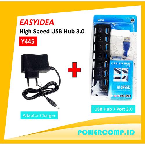 Jual USB Hub 7 Port USB 3.0 High Speed ON/OFF USB Splitter with Adapter ...