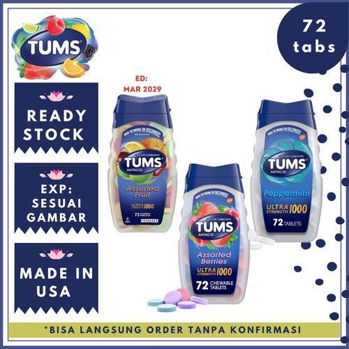 Jual Tums Tropical Fruit Ultra Strength 1000 72ct Obat Maag Heartburn ...