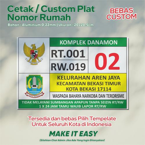 Jual Cetak/Custom Plat Nomor Rumah Aluminium | Custom Nomor Rumah Tahan ...
