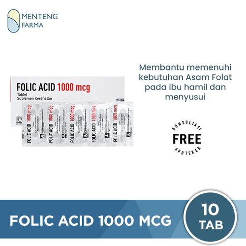 Jual Folic Acid 1 Mg 10 Tablet - Vitamin Asam Folat Ibu Hamil dan ...