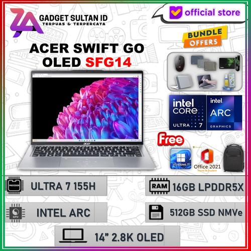 Promo Acer Swift GO OLED SFG14 Ultra 7 155H RAM 16GB 512GB SSD W11 OHS ...