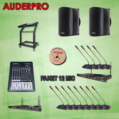 Jual SOUND SYSTEM RAPAT PAKET AUDERPRO MIC TABLE WIRELESS TW6 PAKAI 12 ...