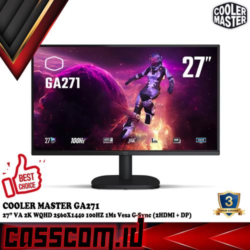 Jual LED Monitor Gaming Cooler Master GA271 27" VA 2K WQHD 2560x1440 100hz 1ms HDMI DP - Jakarta ...