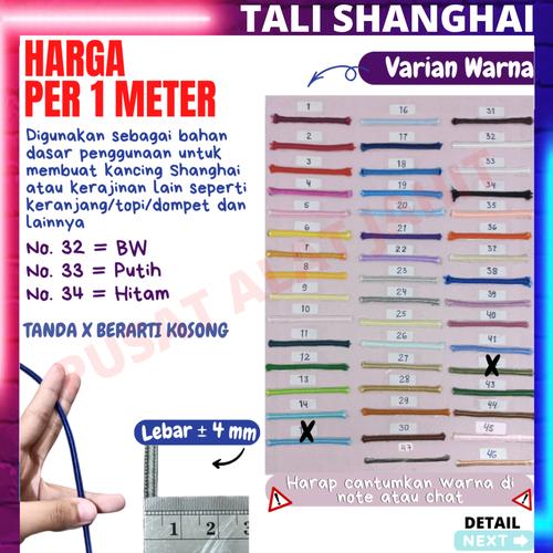 Jual TALI UNTUK KANCING CINA SHANGHAI SANGHAI GEPENG PIPIH RATA PER 1 ...