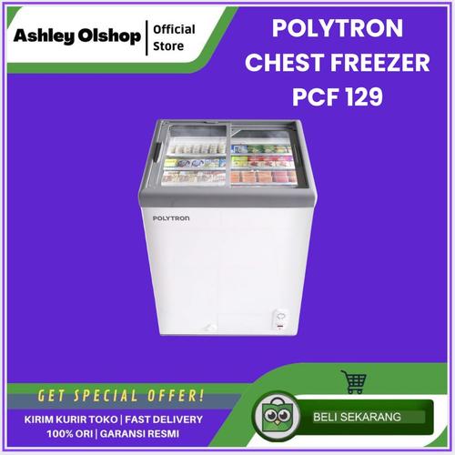 Promo Chest Freezer Polytron PCF 129 Sliding Glass 100 Liter Freezer ...