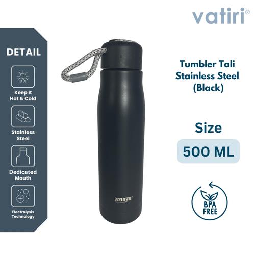 Promo Vatiri Tumbler Tali Botol Air Minum Anti Tumpah (Hitam) 500ml - Vacuum Termos Stainless ...