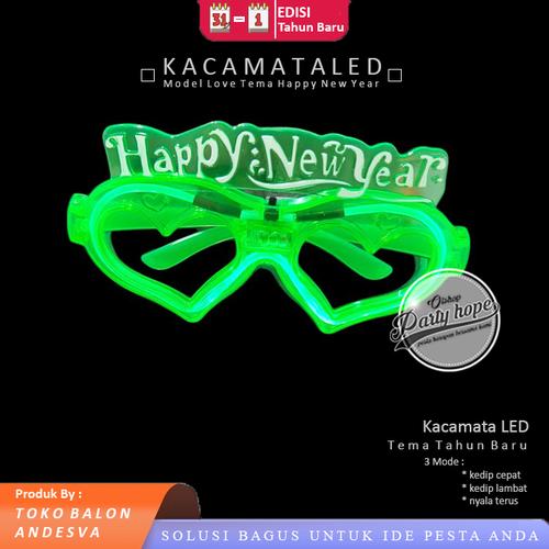 Promo Kacamata LED Nyala / Kacamata Happy New Year LED / kacamata LED ...