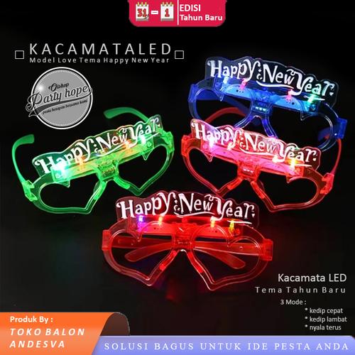 Jual Kacamata LED Nyala / Kacamata Happy New Year LED / kacamata LED ...