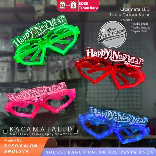 Jual kacamata led nyala / kacamata happy new year 2024 / kacamata led ...