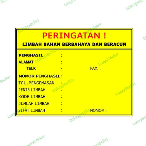 Jual Sticker Stiker Label Limbah B3 20cm x 15cm - Jakarta Barat ...